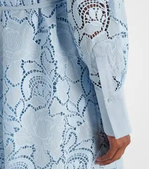Erdem Laser-cut Cotton Shirt Dress
