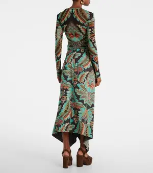 Etro Floral Asymmetric Wrap Skirt - Multicoloured
