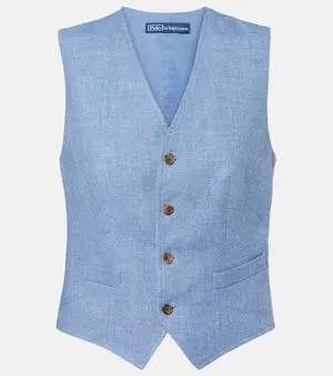 Polo Ralph Lauren Linen And Cotton Twill Vest - Blue