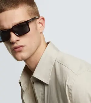 Zegna Rectangular Sunglasses - Brown