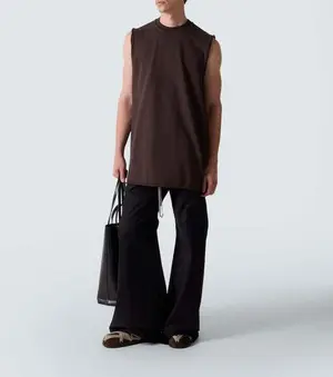 Rick Owens Jumbo Cotton Jersey Tank Top - Brown