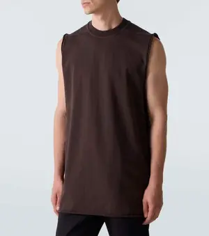 Rick Owens Jumbo Cotton Jersey Tank Top - Brown