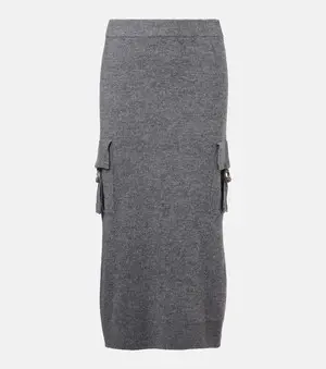 Blumarine Wool Pencil Skirt - Grey