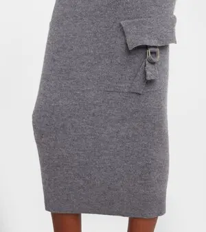 Blumarine Heather Wool Pencil Skirt - Grey