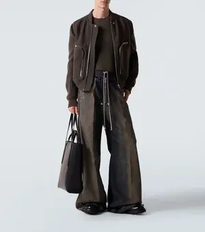 Rick Owens Virgin Wool Bomber Jacket - Brown