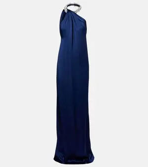 Stella McCartney Embellished Satin Gown - Blue