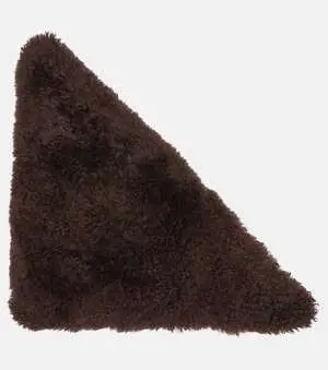 YVES SALOMON Shearling And Wool Scarf - Brown