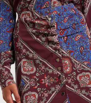 Rabanne Gathered Paisley Printed Miniskirt