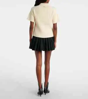 JW Anderson Cable-knit Wool And Cotton-blend Polo Shirt - Beige