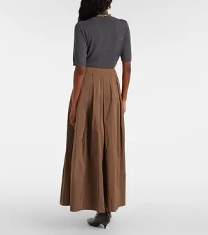 Max Mara Aloe Cotton-blend Maxi Skirt - Brown