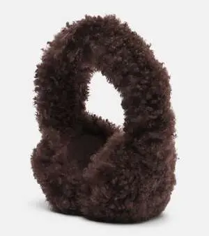 YVES SALOMON Shearling Earmuffs - Brown