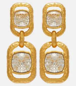 Oscar De La Renta Crystal-embellished Drop Earrings - Gold