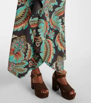 Etro Floral Asymmetric Wrap Skirt