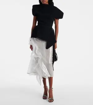 Maticevski Hymn Ruffled Sequined Midi Skirt
