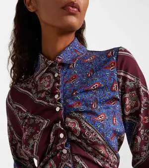 Rabanne Gathered Paisley Printed Shirt