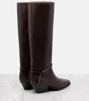 Brunello Cucinelli Monili Leather Knee-high Boots