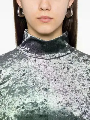 FORTE_FORTE Velvet Turtleneck Top - Grey