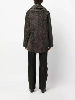 MANZONI 24 Herringbone Sheepskin Double-breasted Coat