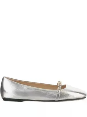 Pinko Silver Tone Flats For Women