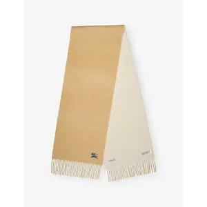 Burberry Reversible Logo-embroidered Cashmere Scarf - Sand/neutral