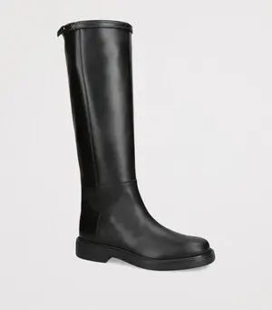 TOD'S Leather Knee-high Boots - Black
