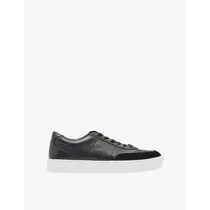 REISS Finton Leather Trainers - Black