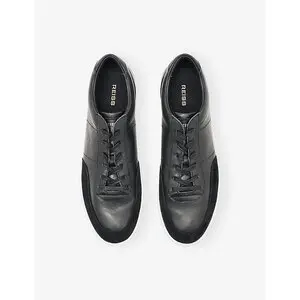 REISS Finton Leather Trainers - Black