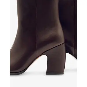 REISS Amy Leather Ankle Boots - Oxblood