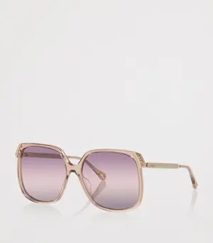 Chloé Ch0286s Rectangle Sunglasses - Brown