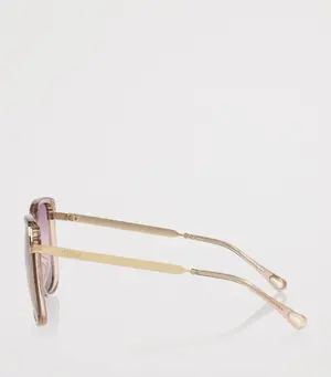 Chloé Ch0286s Rectangle Sunglasses - Brown