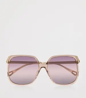 Chloé Ch0286s Rectangle Sunglasses - Brown