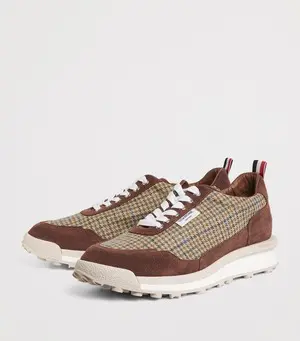 Thom Browne Suede Check Alumni Sneakers - Brown