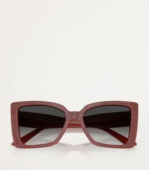 JIMMY CHOO Acetate Butterfly Sunglasses - Red