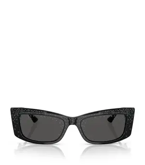 JIMMY CHOO Rectangular Sunglasses - Black
