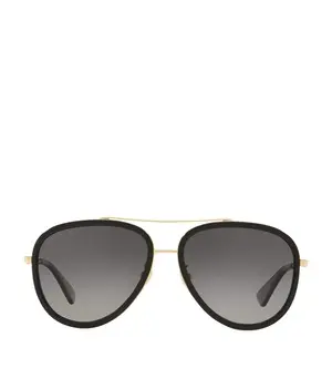 Gucci Tinted Aviator Sunglasses - Brown