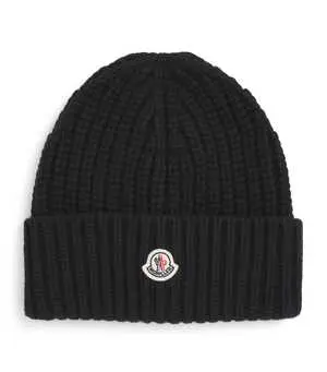 Moncler Tricot Cotton Beanie - Black