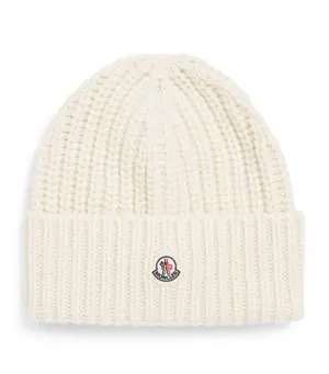 Moncler Tricot Cotton Beanie - White