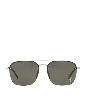 Saint Laurent Metal Aviator Sunglasses - Silver