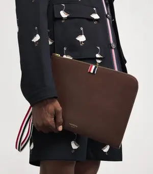 Thom Browne Leather Gusset Folio Bag