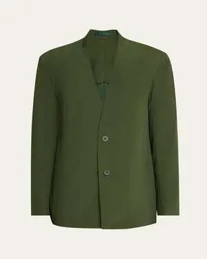Issey Miyake Single-breasted Air Jacket - Dark Green