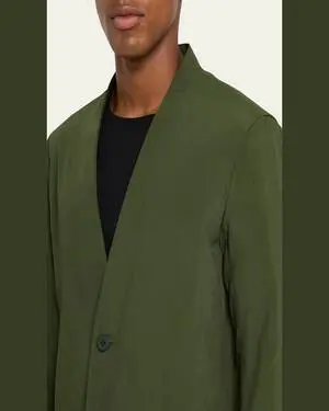 Issey Miyake Single-breasted Air Jacket - Dark Green