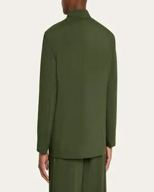 Issey Miyake Single-breasted Air Jacket - Dark Green
