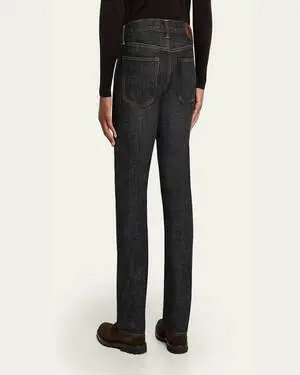 THE SEVEN CONTINENTS Charlie Black Selvedge Denim Slim-fit Jeans