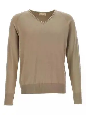 MA'RY'YA V-neck Raglan-sleeve Sweater - Neutrals