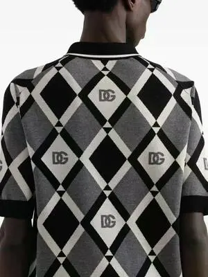 Dolce & Gabbana Diamond-pattern Polo Shirt