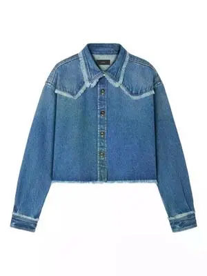Alanui Pacific Roads Frayed-hem Denim Shirt