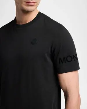 Moncler Apos;s Washed Cotton Logo T-shirt - Black