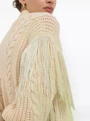 BRUUNS BAZAAR Cable-knit Fringe Sweater