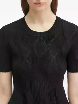 Kenzo Ribbed-knit Diamond-pattern Top