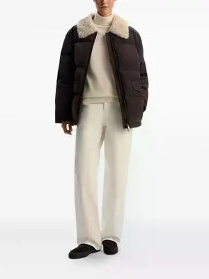 12 STOREEZ Shearling-collar Quilted Down Jacket